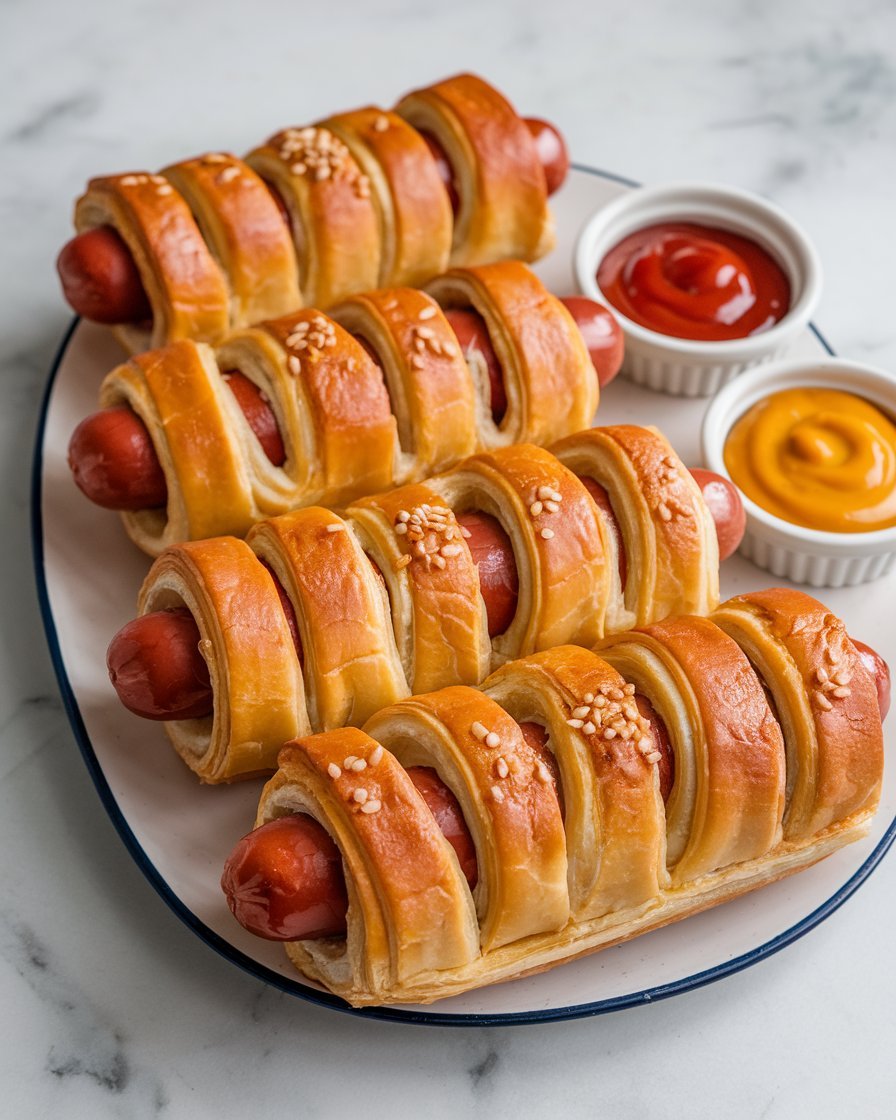 Golden Puff Pastry Hot Dog Recipe - therecipespoon.com