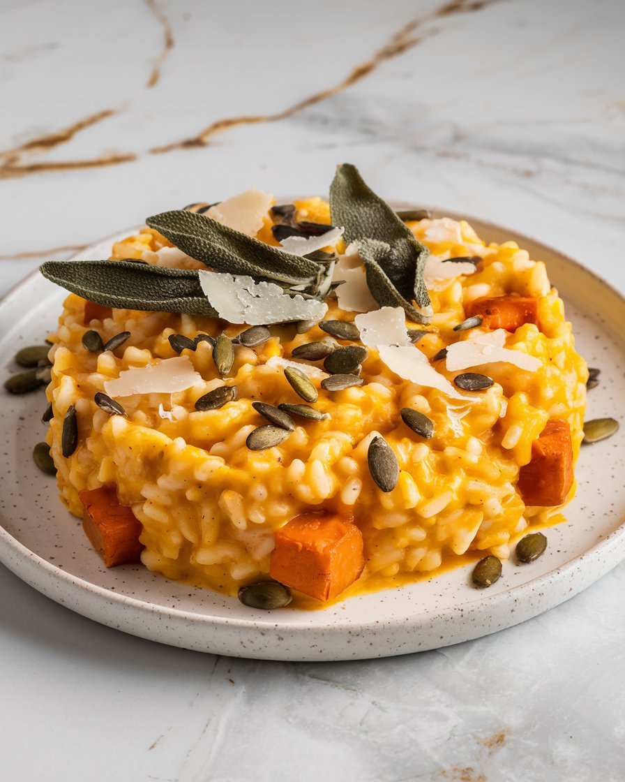 Velvety Autumn Pumpkin Risotto Recipe With Crispy Sage - therecipespoon.com